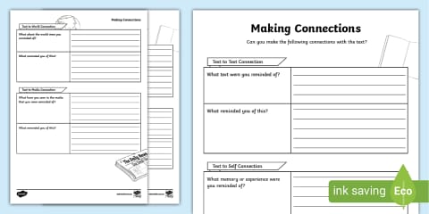 Text to Self Connection Graphic Organizer for 3rd-5th Grade