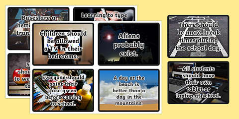 Persuasive Writing Prompt Posters With Reasons For and Against