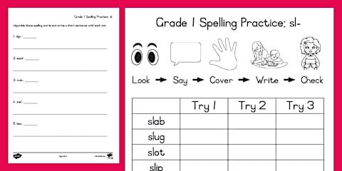 'sl' Blend Read and Write Worksheet