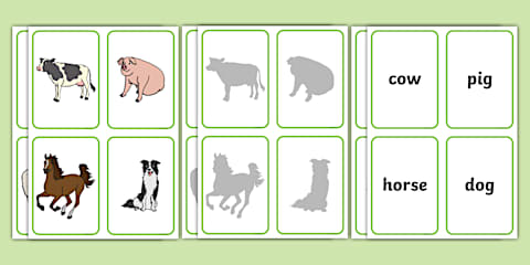 Farm Animal Noises Matching Cards