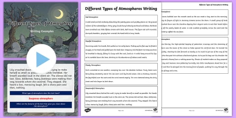 Creating Atmosphere Writing Worksheets | Primary Resources