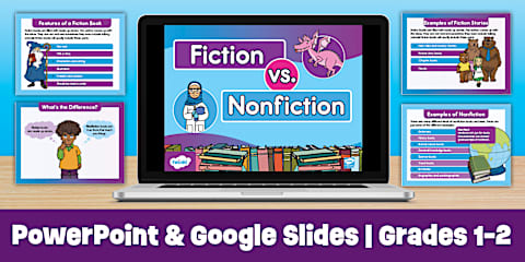 Nonfiction and Fiction Book Titles Cut and Paste Sorting Worksheet for ...