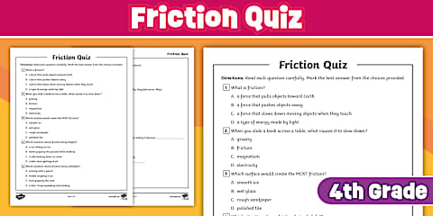 Investigating Friction Differentiated Worksheets