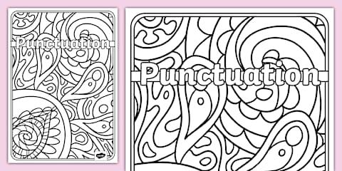 Mindfulness Colouring Book Cover - Punctuation