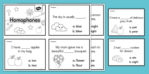 Homophones, Homographs, and Homonyms Poster