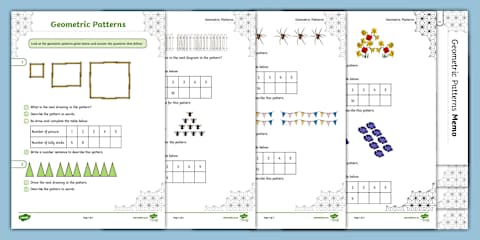 Geometric Patterns – Investigating and Extending Patterns Activity Sheet