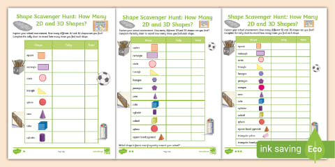 2D or 3D Shape? Sorting Activity