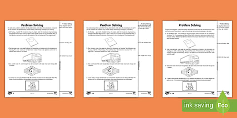 Differentiated Addition and Subtraction Word Problems Worksheets