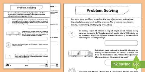 Addition and Subtraction Word Problems Year 3
