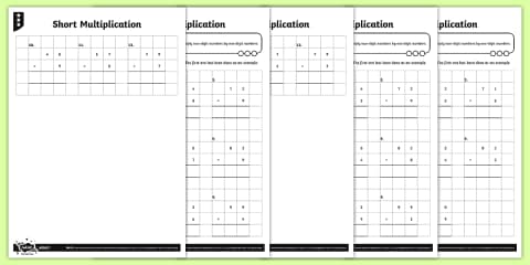 Year 3 Short Multiplication Worksheet Pack
