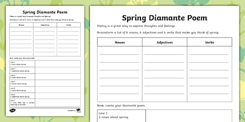 How to Write Diamante (Diamond) Poems Resource Pack