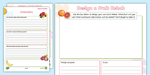 Design Your Own Fruit Kebab Activity Sheet