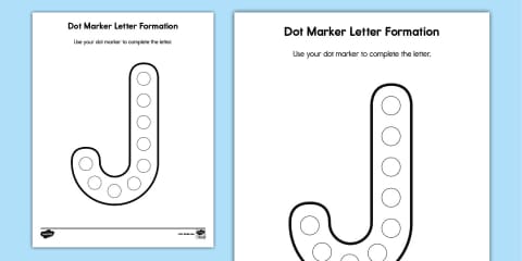 Uppercase Letter M: Dot Marker Letter Formation Worksheet