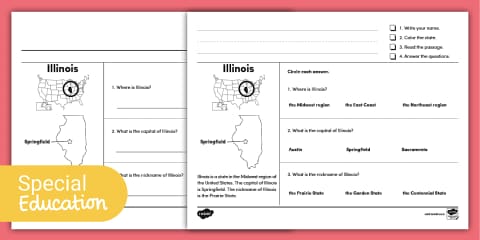 Illinois State Symbols Early Emergent Reader