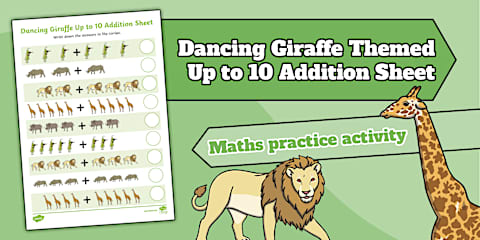 Dancing Giraffe Themed Colouring Sheets