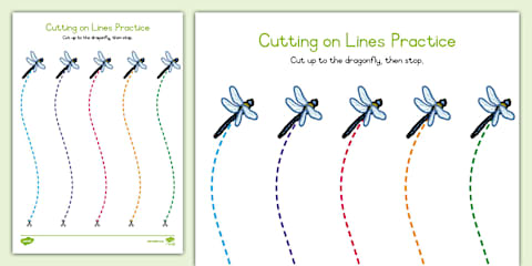 Preschool- Cutting on Lines - Horizontal Zigzag