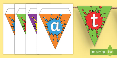 Editable Patterned Bunting Template