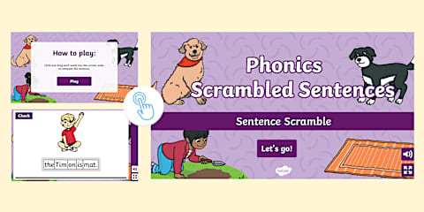 Set 3 Phonics Scrambled Sentences to support the teaching of Phonics Plus 5