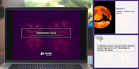Halloween Quiz PowerPoint and Comprehension Worksheets