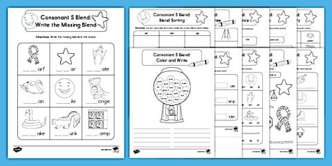 First Grade Consonant Blends Reference Poster