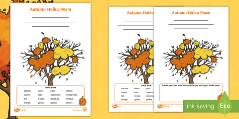 Haiku Poem Writing Template