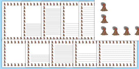 Volcano Writing Template