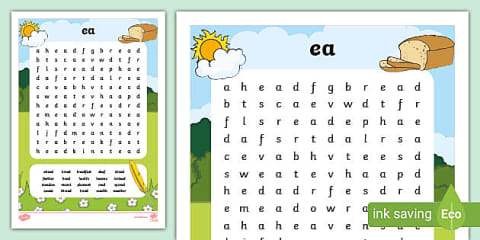 Grade 3 Phonics ea (bread) Wordsearch