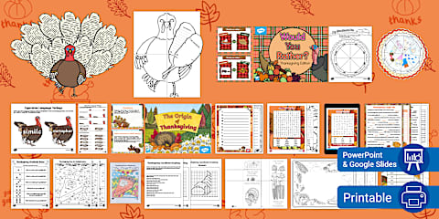 Thanksgiving Activity Pack for K-2nd Grade