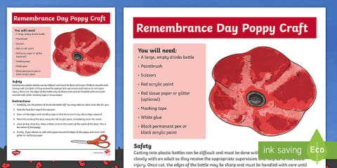 Tissue Paper Poppy Remembrance Day Craft Instructions