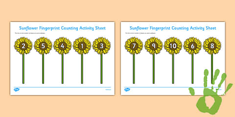 Sunflower-Themed 0-20 Number Cards