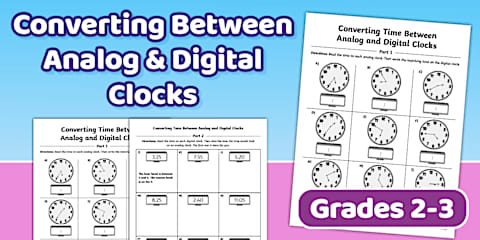 What Time Is It? Analog Clock Worksheet for 1st-2nd Grade