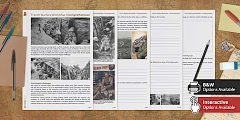 First World War Timeline Ordering Worksheet