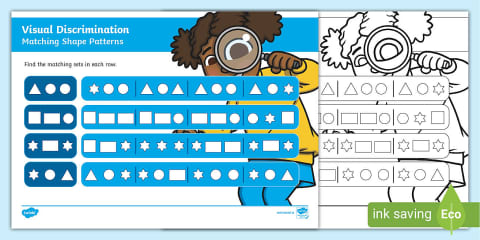 Visual Discrimination Shadow Matching Worksheet