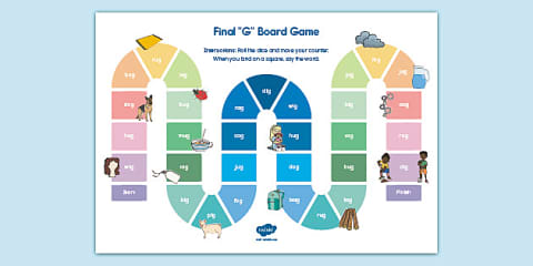 Final /g/ Sound Snakes and Ladders