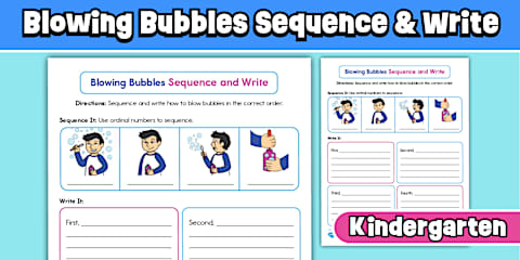 Blowing Bubbles Multi-Step Sequencing Cards