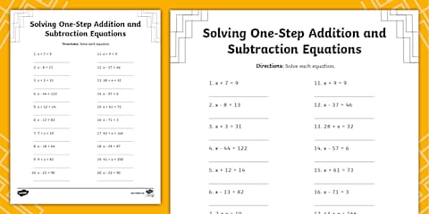 Fifth Grade Balancing Algebraic Equations Worksheet