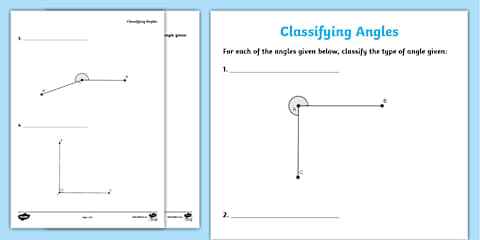 Classifying Angles Activity Sheet
