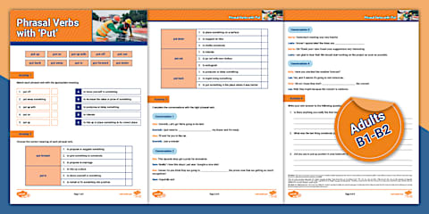 ESL Phrasal Verbs with Set Worksheet [Adult, B1-B2]