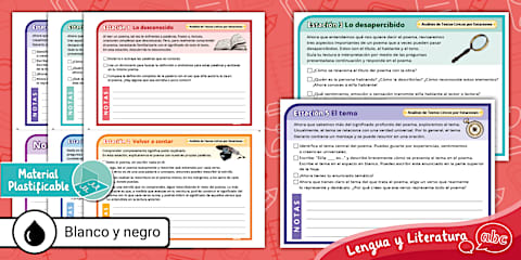 Tarjetas de Actividad: Lectura y Escritura de Poemas