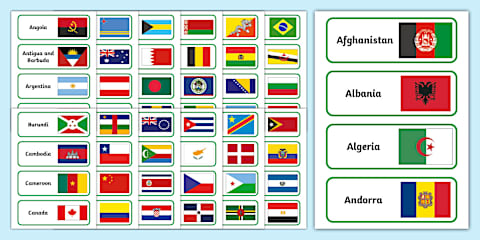 Flags of the World Colouring Page