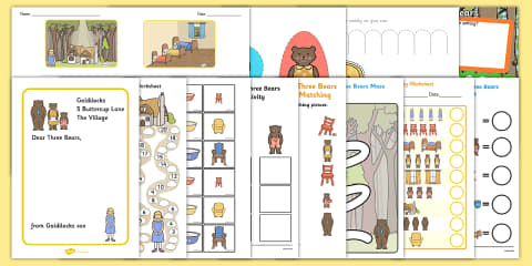 Goldilocks and the Three bears Story Sequencing Simplified Activity