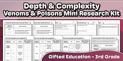 Depth and Complexity Nonfiction Research Organizer for Gifted Education ...