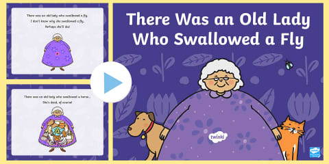 There Was an Old Lady Who Swallowed a Fly Song Sheet