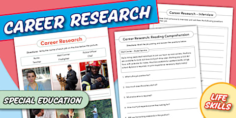 Job Interest Survey & Career Research Activities | Special Education ...