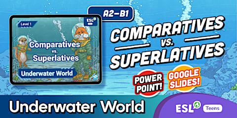 ESL Comparatives and Superlatives Snakes and Ladders Board Game [Kids, A1]