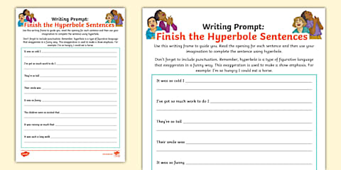 Hyperbole Worksheets | Primary English Resources