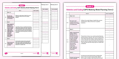 Grade 1 Robotics and Coding Term 4 - Guide: Term Planning (CAPS Aligned)