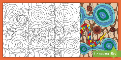 Rainbow Serpent Collaborative Colouring