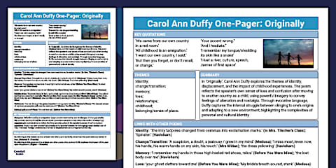 Carol Ann Duffy Poetry Core Unit