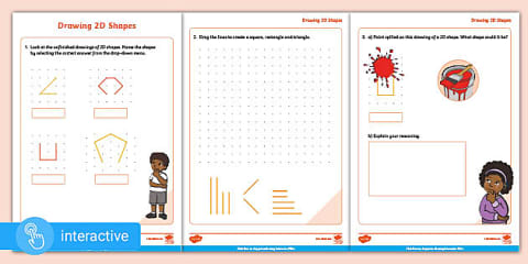Draw 2D Shapes Maths Worksheet